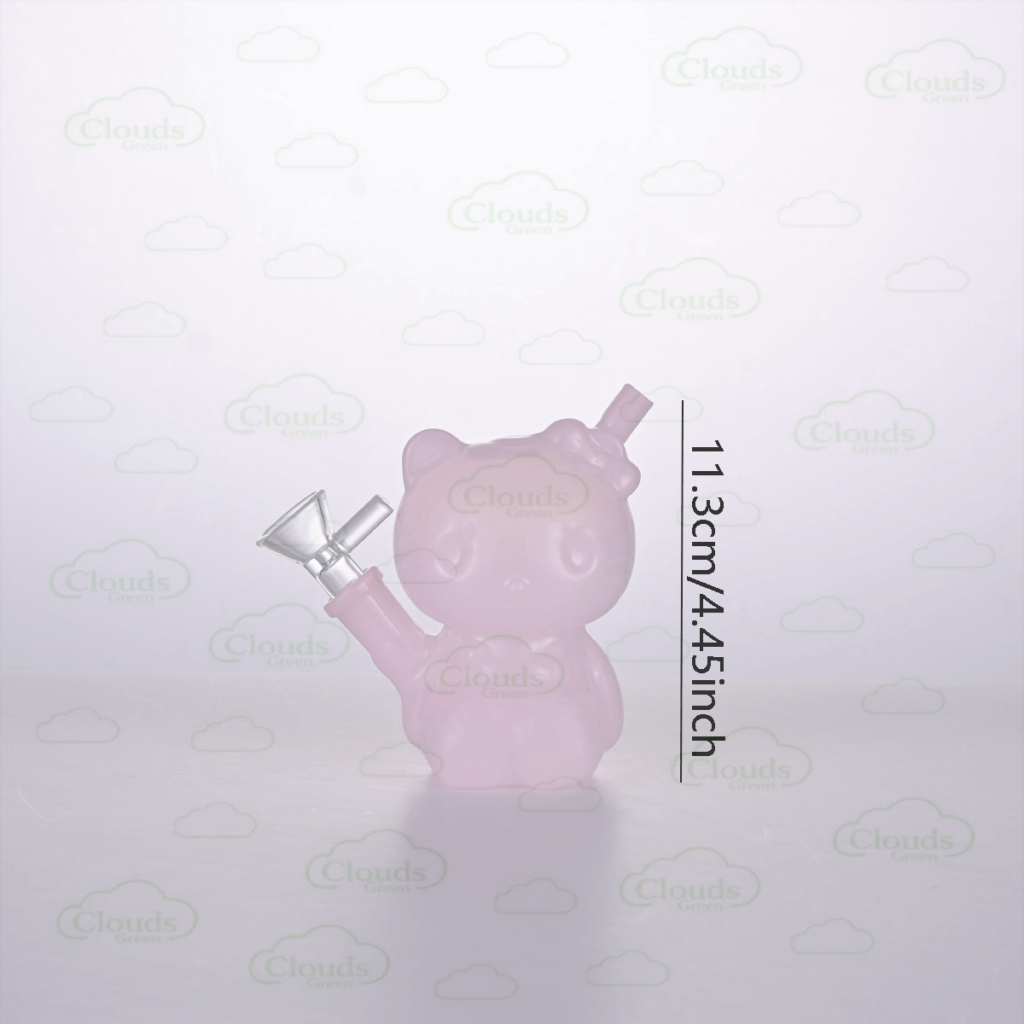 4.4inch Cute Colorful Hello Kitty Glass Dab Rig - Cloudsgreen