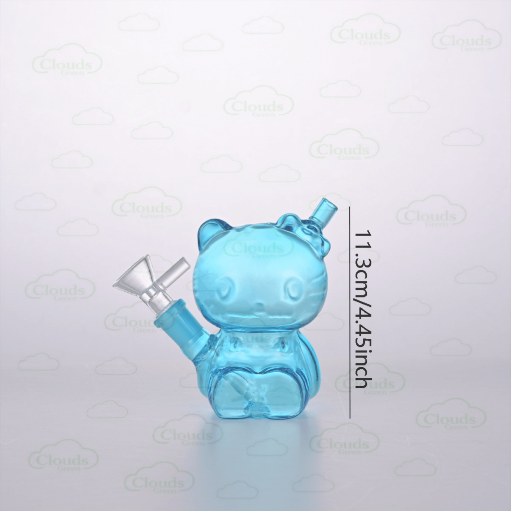 4.4inch Cute Colorful Hello Kitty Glass Dab Rig - Cloudsgreen