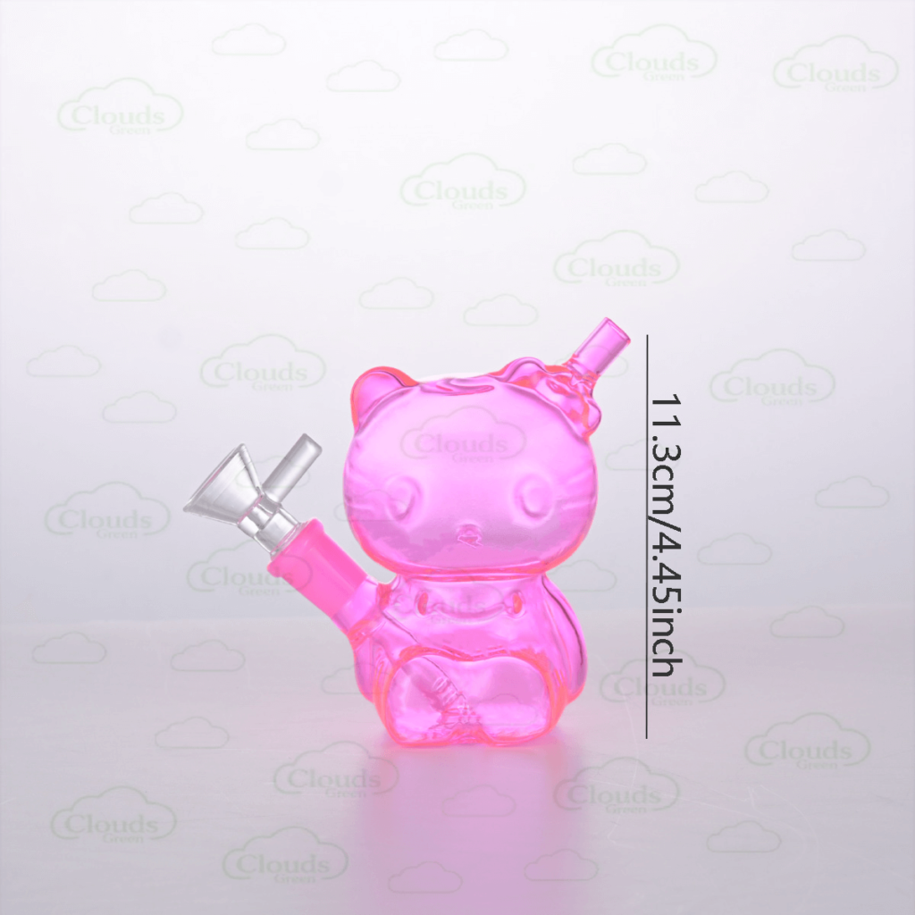 4.4inch Cute Colorful Hello Kitty Glass Dab Rig - Cloudsgreen